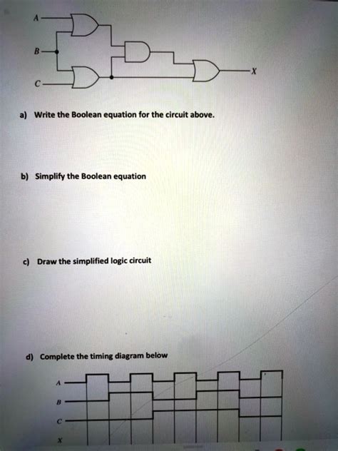 solved a write the boolean equation for the circuit above b