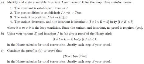 Solved Hello I Have A Question About The Hoare Logic In