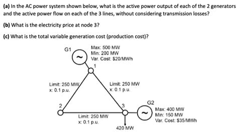 solved a in the ac power system shown below what is the active