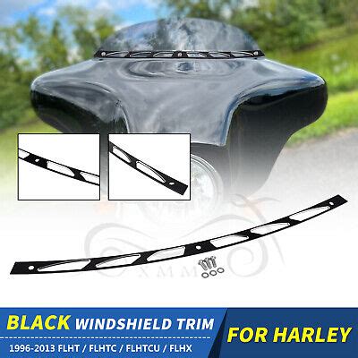 Black Cut Batwing Slotted Fairing Windshield Trim For Harley Street Tri