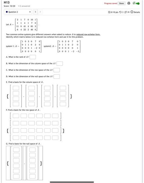 Solved Let A ⎣⎡211161184744122014216785461030⎦⎤ Two Common