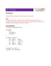 Cpsc Lab Docx Pdf Lab Pointer Practice CPSC Spring Introduction The Goal