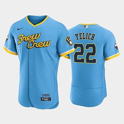 Christian Yelich 22 2022 23 City Connect Milwaukee Brewers Jersey