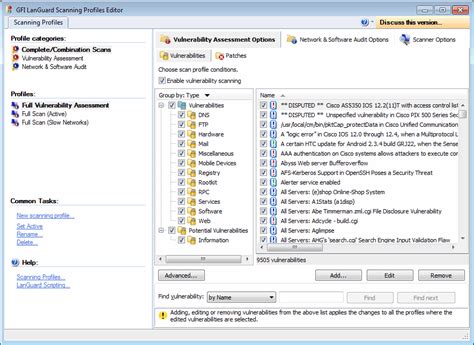 Create A New Scanning Profile