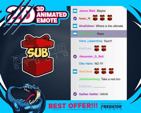 Sub 3d Animated Emote Emote Commission Twitch Emotes Funny Etsy