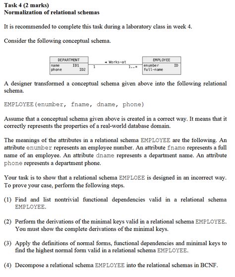 [solved] task 4 2 marks normalization of relational sch