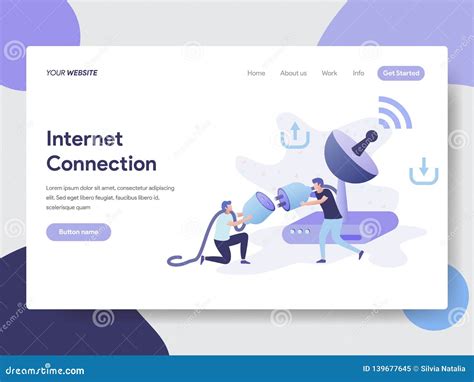 Landing Page Template Of Internet Connection Illustration Concept