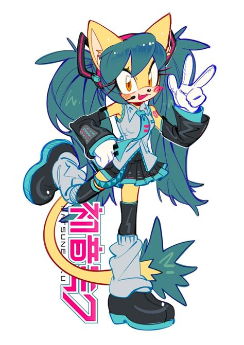 Hatsune Miku And Honey The Cat Vocaloid And 3 More Drawn By 3mia