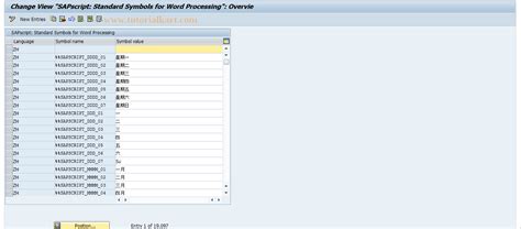 SE TTDTGC SAP Tcode SAPscript Change Standard Symbols