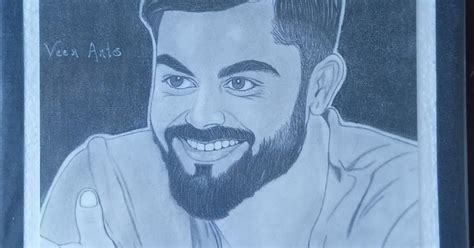 pencil sketch of virat kohli