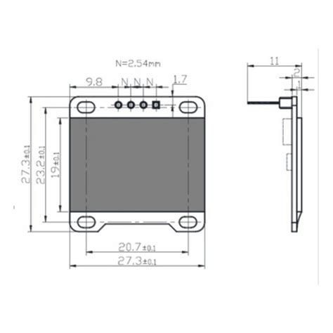 Oled Display 128x64 Blue I2c 096 Ssd1306 Pin1vcc 99tech