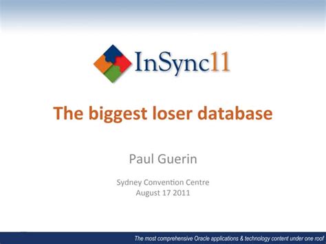 Databse And Technology 2 Paul Guerin The Biggest Looser Database A