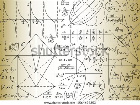 Math Vector Seamless Pattern Handwritten Formulas Stock Vector Royalty Free