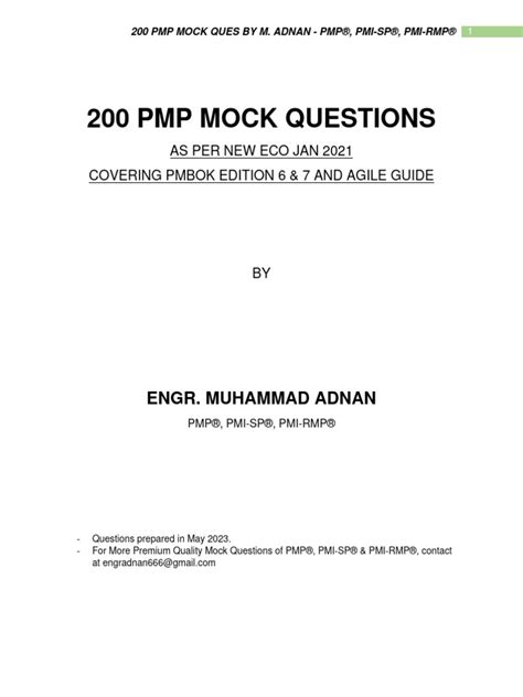 200 pmp mock questions download free pdf agile software development