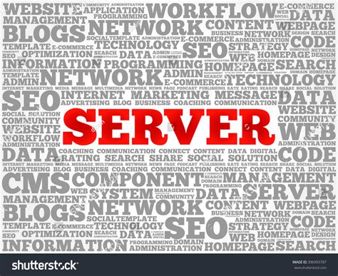 Server Word Cloud Concept Stock Vector Royalty Free Shutterstock