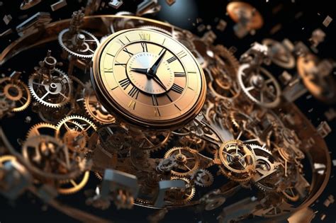Premium Photo Abstract Representation Of Clock Gears Turning Generative Ai