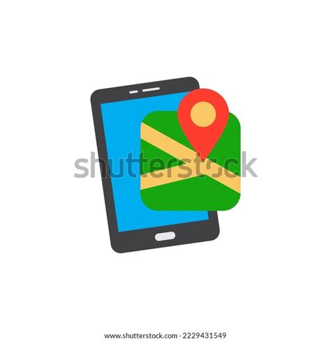 Navigation On Mobile Phone Icon Color Stock Vector Royalty Free Shutterstock
