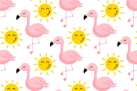 Flamingo And Sun Pattern Background Graphic By Sublycraft · Creative