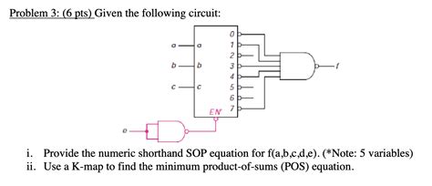 solved problem 3 6 pts given the following circuit provide the