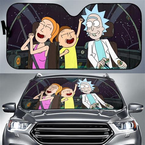Rick And Morty Face Toon Car Auto Sun Shade Pixeltee