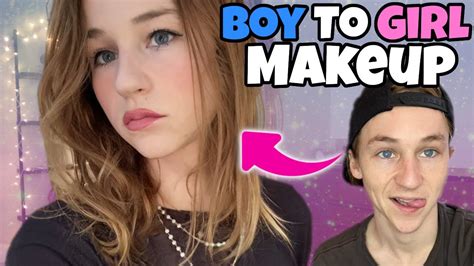 Boy To Girl Makeup Tutorial Beginner Become A Girl Youtube