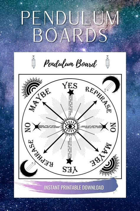 Pendulum Board Printable Pages Instant Download For Your Grimoire Book