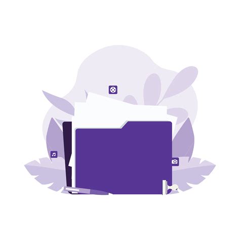 File And Folder Flat Concept Vector Illustration Vector Art At Vecteezy