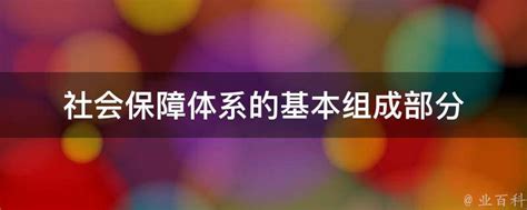 社会保障体系的基本组成部分 业百科