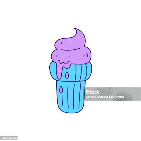 크림 아이스크림 낙서 벡터 일러스트 레이 션을 녹이는 0명에 대한 스톡 벡터 아트 및 기타 이미지 0명 1990 1999 년 귀여운 Istock