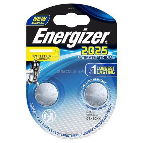 2 CR 2025 Ultimate Energizer Lithium in a blister | 2025CREU