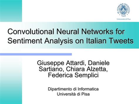 Cnn For Sentiment Analysis On Italian Tweets Pptx Artificial Intelligence Technology