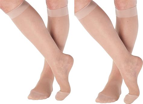 Absolute Support 2 Pairs Sheer Compression Knee High