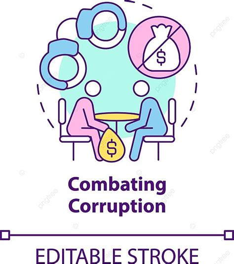 Combating Corruption Concept Icon Web Round Prevention Vector Web Round Prevention Png And