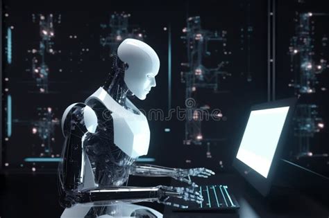 Robot Using A Computer Representing An Artificial Intelligence Stock