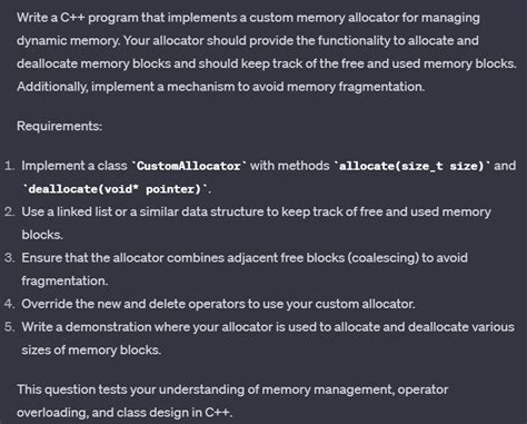 Solved Write A C Program That Implements A Custom Memory