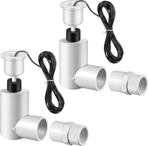 Feekoon Pack SS Float Switch L Shape AC Float Switch With Inch Adaptor And Ft Wire