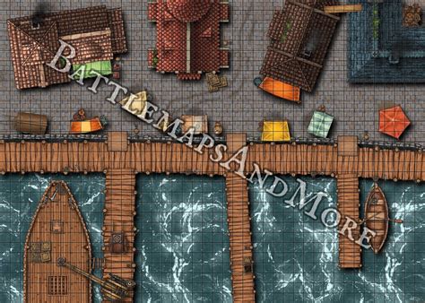 Battle Map Pier Harbor Penandpaper Rpg Roll 20 Digital Map Dnd