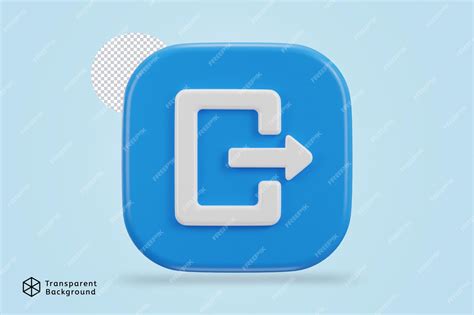 Premium Psd Exit Button Emergency Icon 3d Rendering Illustration