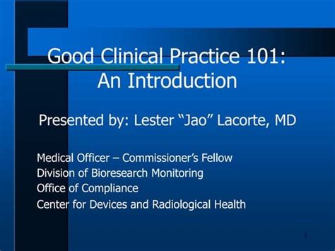 Good Clinical Practice Gcp Pptx