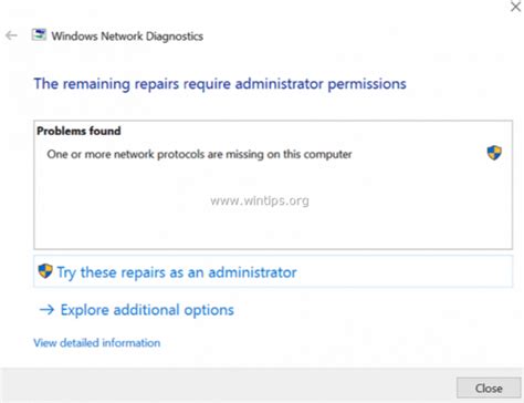 one or more network protocols are missing on this computer error fixed