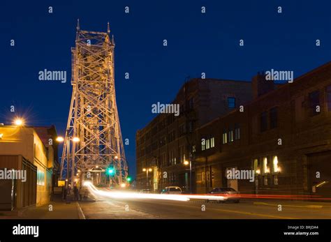 Aerial Lift Bridge In Duluth Minnesota As Seen From Canal Street At