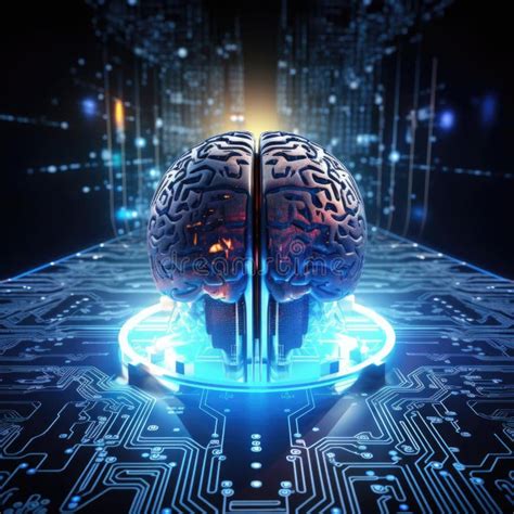 Circuit Board Computer With Brain Artificial Neural Network Stock Illustration Illustration