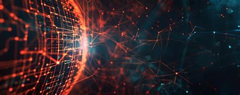 Abstract Digital Network With Glowing Lines And Nodes Premium Ai Generated Image