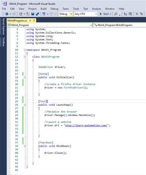 How To Create Selenium Test Using Nunit Framework