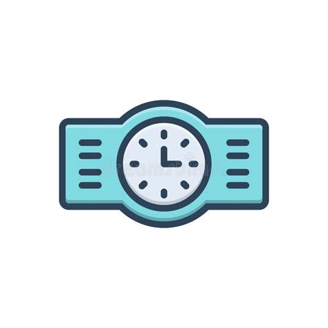 Color Illustration Icon For Analog Watch And Wristwatch Stock Vector Illustration Of