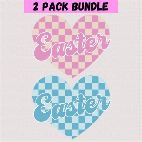 Checkered Easter In Pink And Blue Svg Png Retro Easter Png Checker
