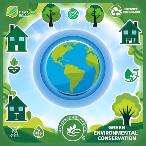 The Circle Is Surrounded By Green Environmental Conservation Theme