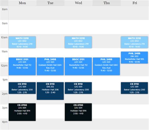 Fun With Cornell S Class Scheduler R Cornell
