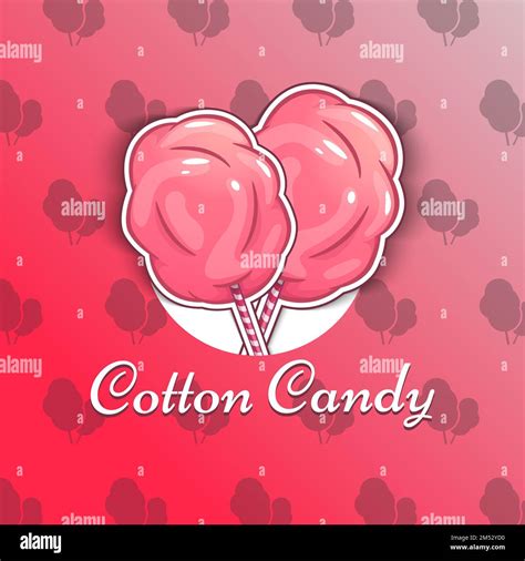 Cotton Candy Isolated Logo Emblem For Your Products Vector