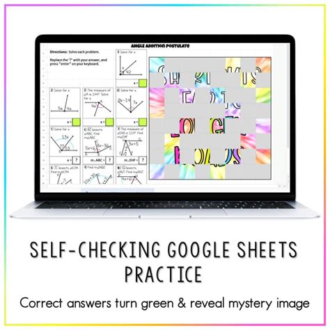 Angle Addition Postulate Activity Self Checking Digital And Printable Practice